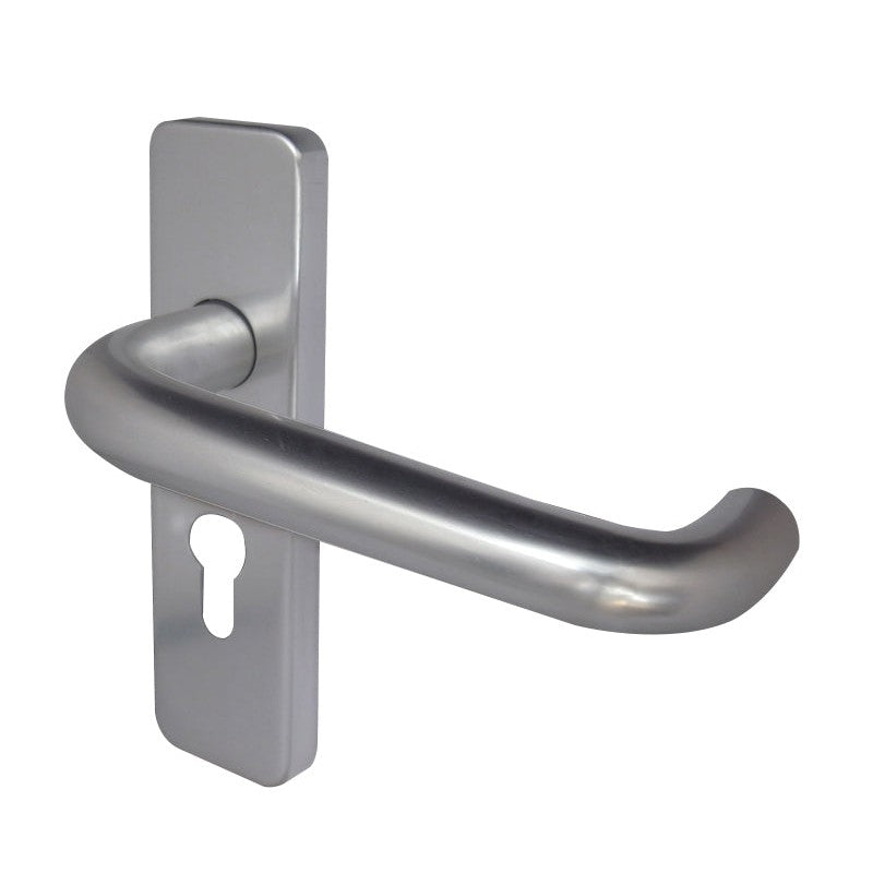 19mm Round Bar Door Handle on Euro Profile Lockplate – Handles & Knobs ...
